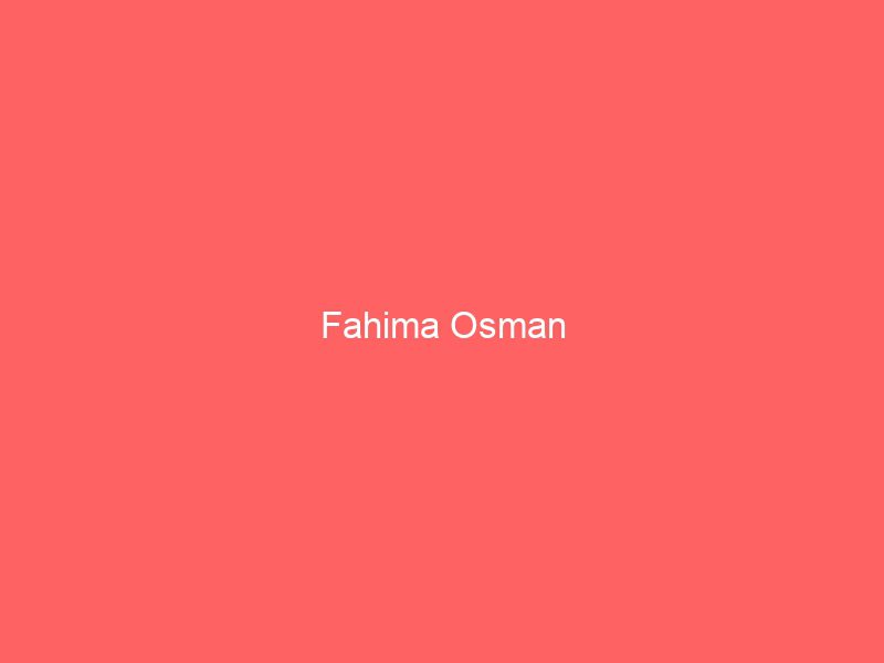 Fahima Osman - Not Putting on a Shirt
